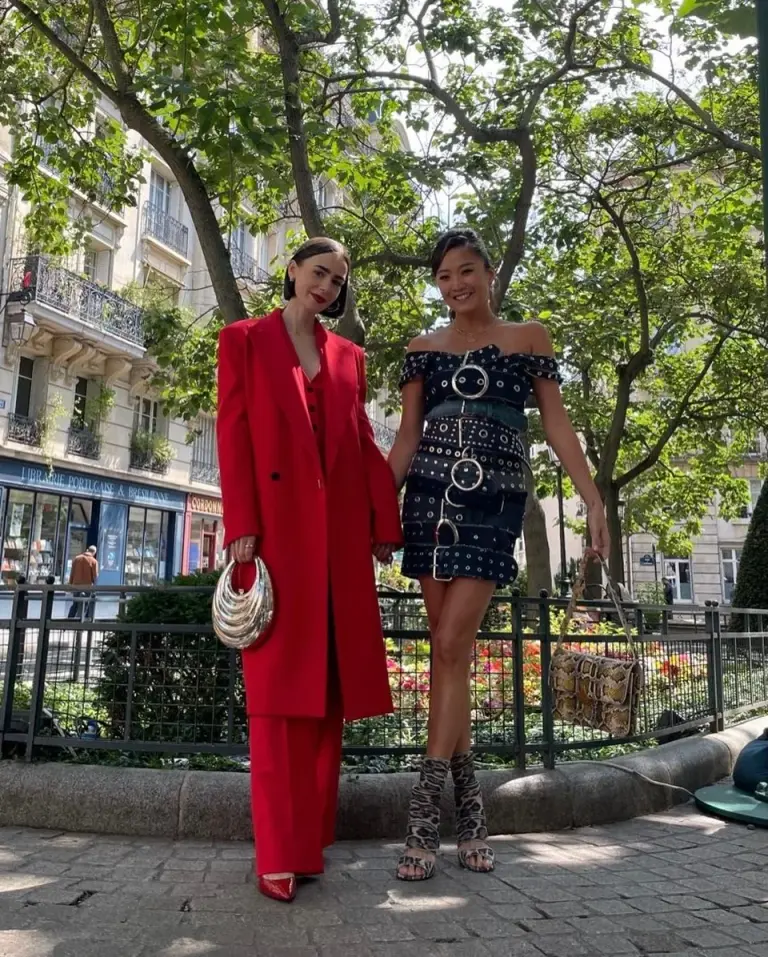 "Red Power That Dwarfs the Eiffel Tower"… Lily Collins Turns Paris ...